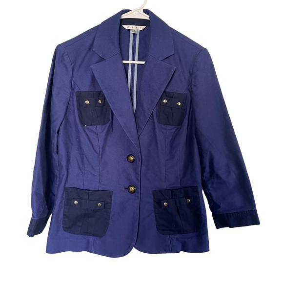 CAbi | Jackets & Coats | Cabi 90 Resort Canvas Jacket Blazer Blueberry ...